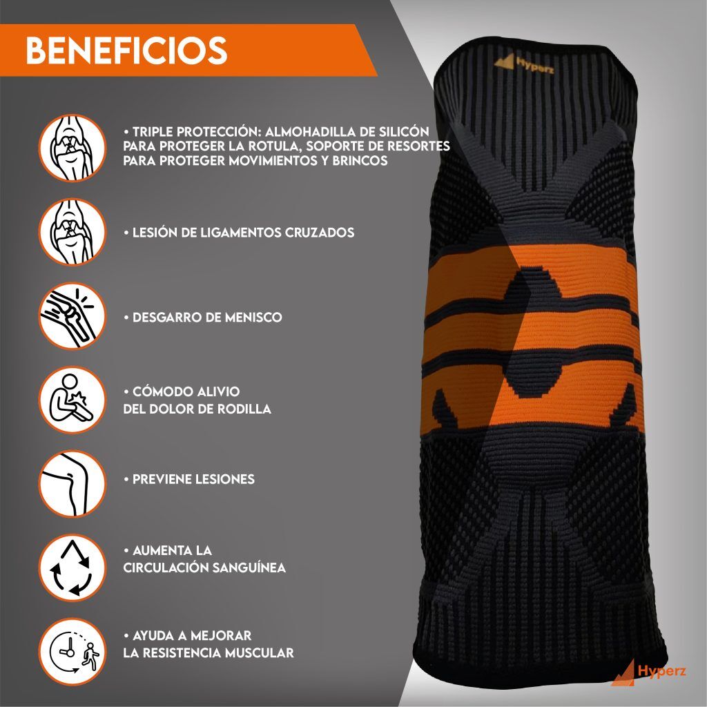 Rodillera Deportiva de Compresión Gel Pad Rótula Ortopédica - Hyperz